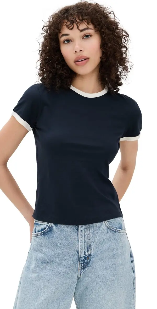 FRAME The Ringer Baby Tee - Navy Multi