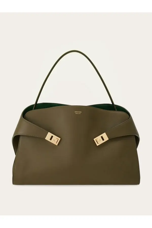 FERRAGAMO Hug Soft Shoulder Bag - Green