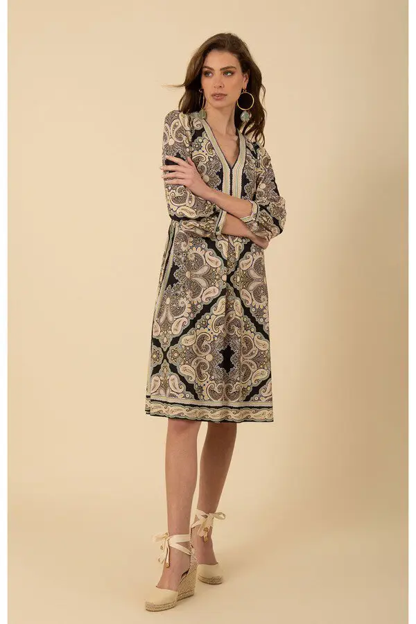 Hale Bob Zariyah Jersey Midi Dress - Black