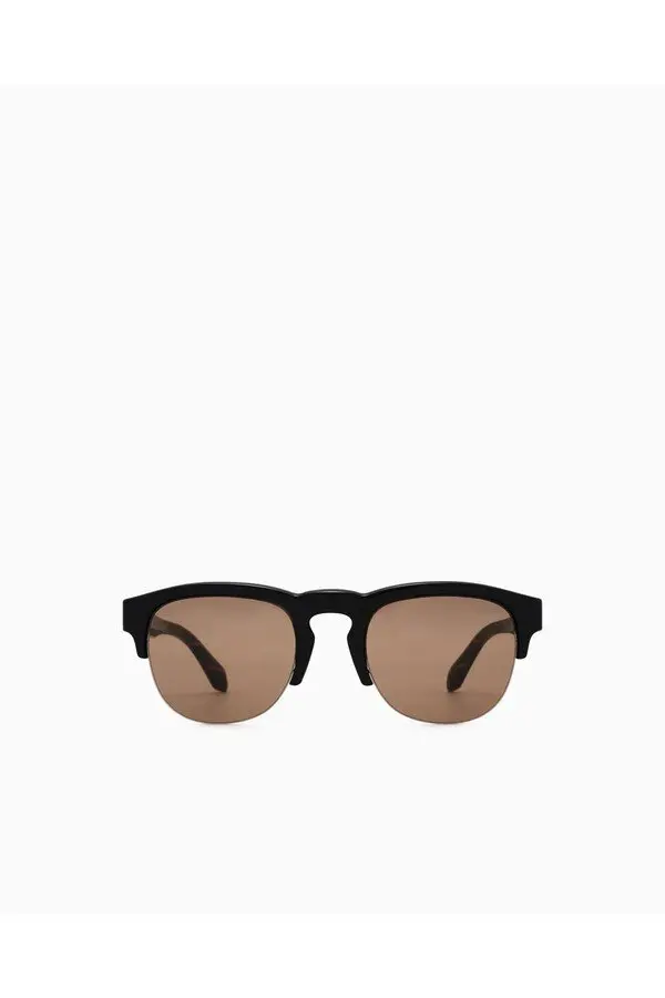 Giorgio Armani Panto Asian-fit Sunglasses - Black