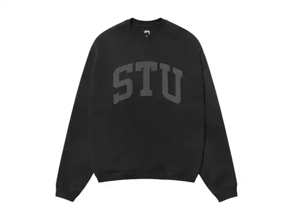 StüSsy Stu Relaxed Crewneck - Black | Editorialist
