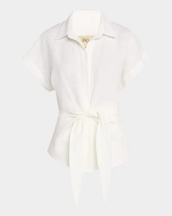 JBQ Pippa Linen Top - Ecru