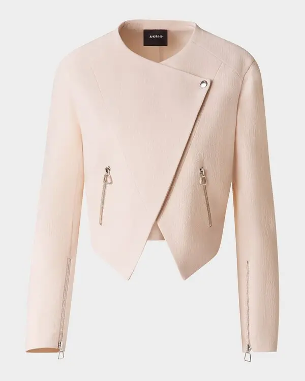 Akris Ariel Asymmetric Wool Crepe Jacket