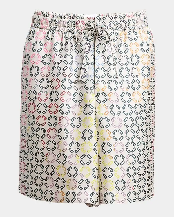 Givenchy Monogram Silk Shorts - Multicolored