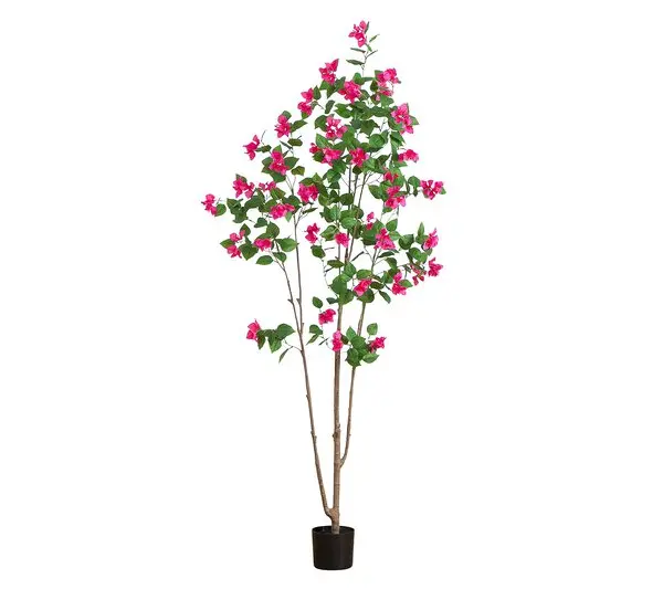 NEARLY NATURAL 7' Artificial Minimalist Bougain Villea Tree