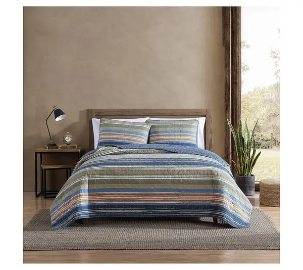 Eddie Bauer Yakima Valley Stripe Twin Quilt Sha M Set