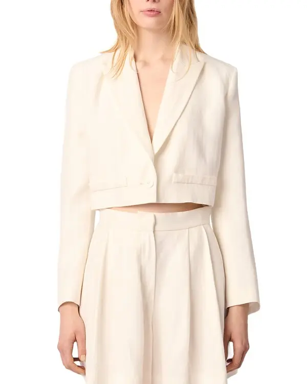 Maje Short Suit Jacket - Ecru