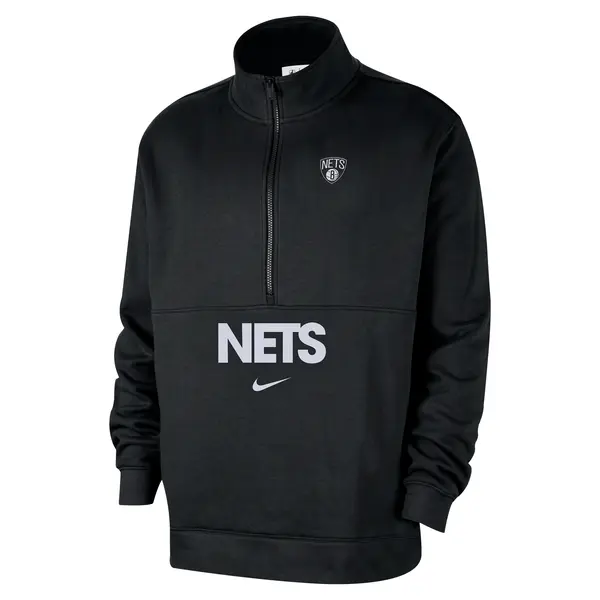 Nike Brooklyn Nets Club Courtside Nba 1/2-zip Top