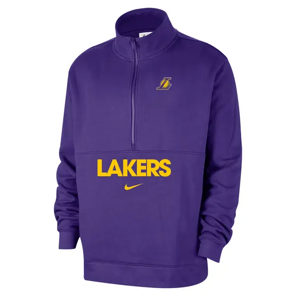 Nike Los Angeles Lakers Club Courtside Nba 1/2-zip Top - Purple