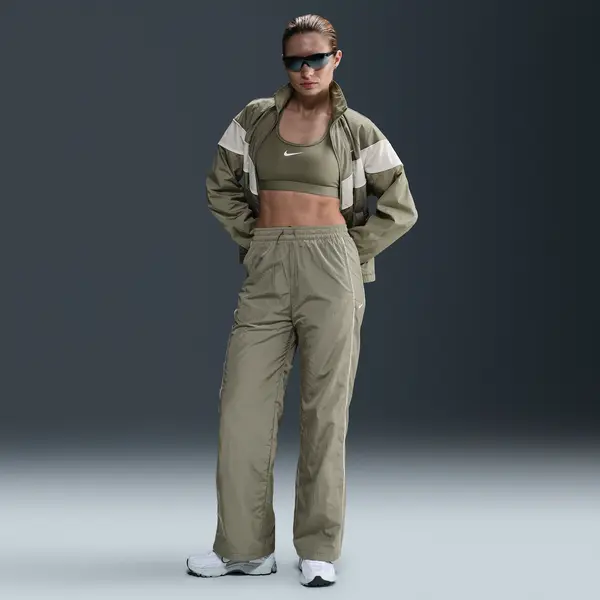 Nike Windrunner High-waisted Woven Open-hem Pants - Green