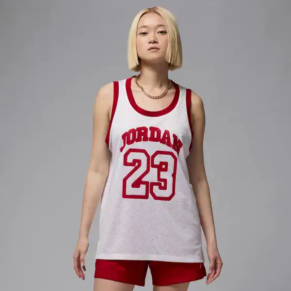 Jordan Mesh Jersey In White - 29% Off | Editorialist