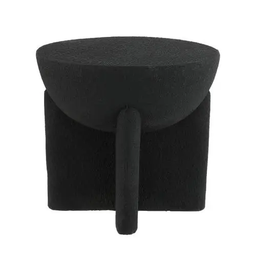 JONATHAN Y Brady 16.25" Minimalist Modern Drum Indoor/outdoor Accent Table - Black Frosted