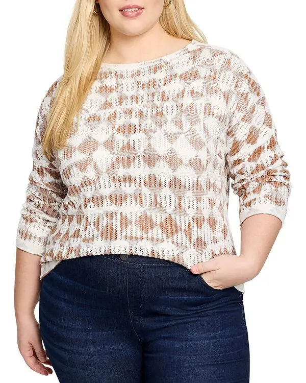NIC+ZOE Textured Diamond Sweater - Neutral Multi