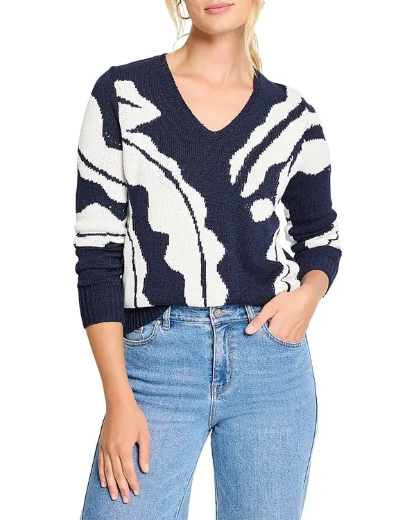NIC+ZOE Shadow Reef Sweater - Indigo Multi