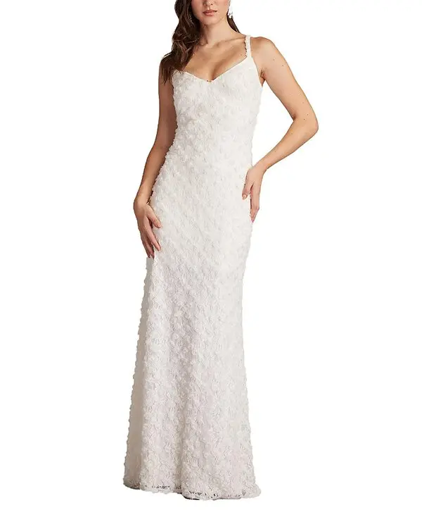 Tadashi Shoji Erma 3d Floral Gown