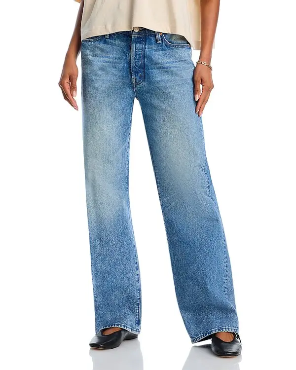 MOTHER The Dodger High Rise Button Sneak Jeans
