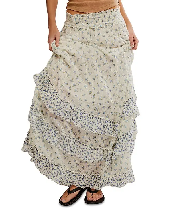 Free People Brynn Printed Maxi Skirt - Ivory Combo