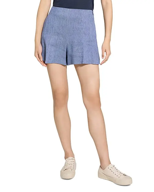 Theory Side Zip Shorts - Light Denim