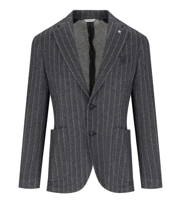 MANUEL RITZ Pinstripe Single-breasted Jacket - Blue