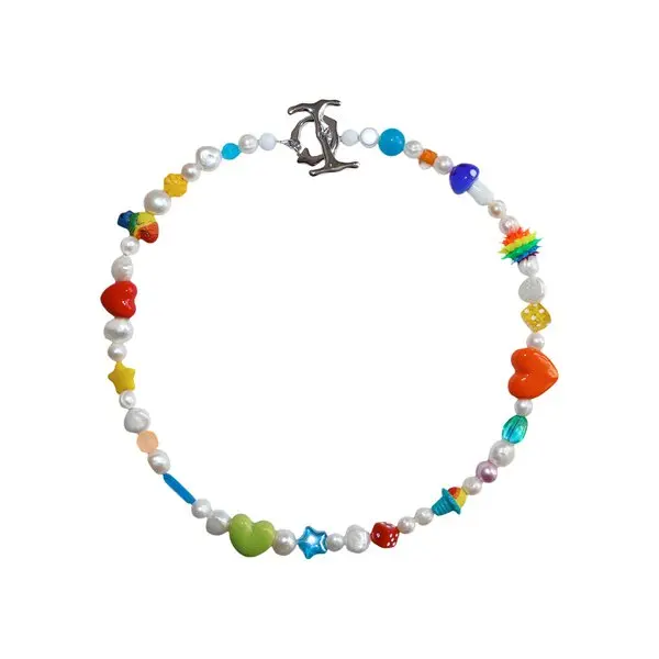 IAN CHARMS Beaded Charm Necklace