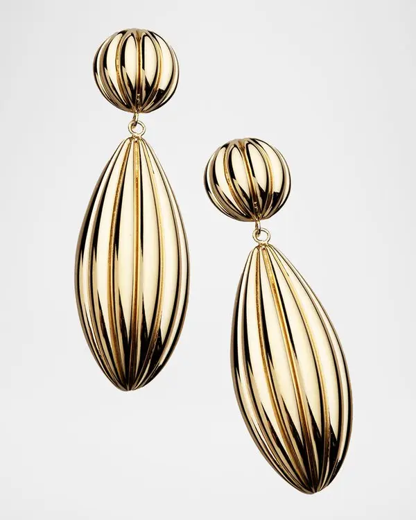 Jennifer Zeuner Jewelry Lucinda Fluted Drop Earrings - Yellow
