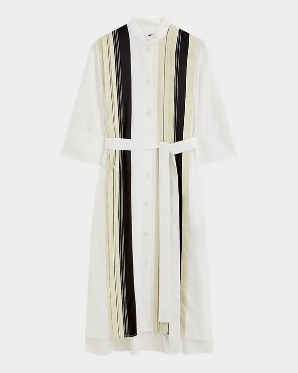 JOSEPH Mederic Striped Cotton Poplin Shirtdress - Bw Quail