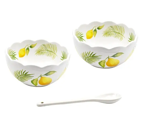 TEMP-TATIONS Seasonal S/2 Ruffled Ramkeins With Spoon