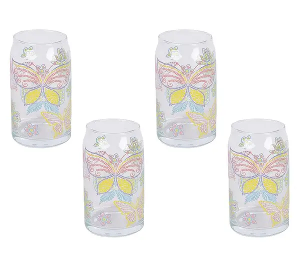 TEMP-TATIONS Set Of 16-oz Can Style Glasses