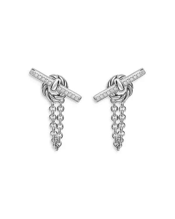 David Yurman Dy Mercer Petite Toggle Stud Earrings - White/silver
