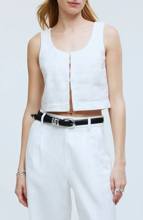 Madewell Scoopneck Linen Crop Tank