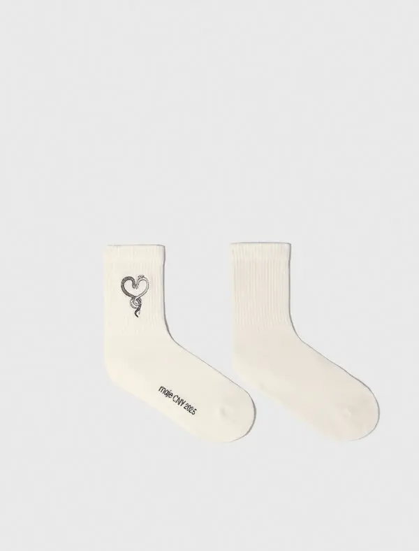 Maje Cotton Rhinestone Socks