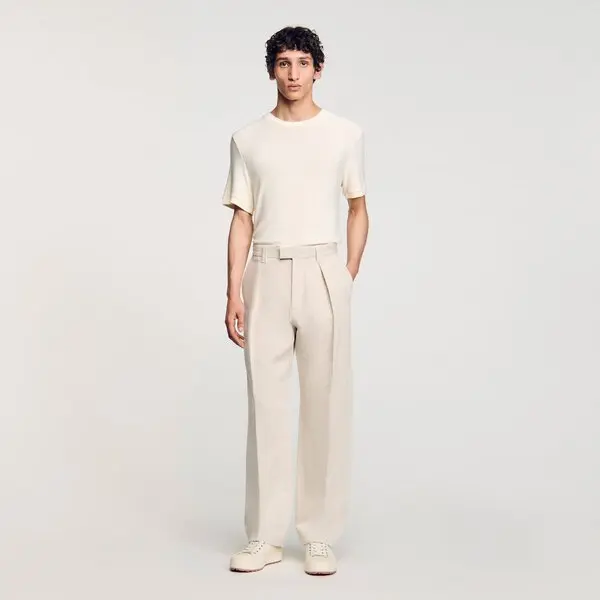 Sandro Wide-leg Trousers With Creases