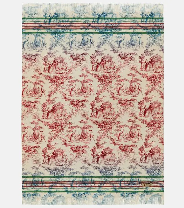 THE HOUSE OF LYRIA Zacinto Fringed Linen Jacquard Blanket