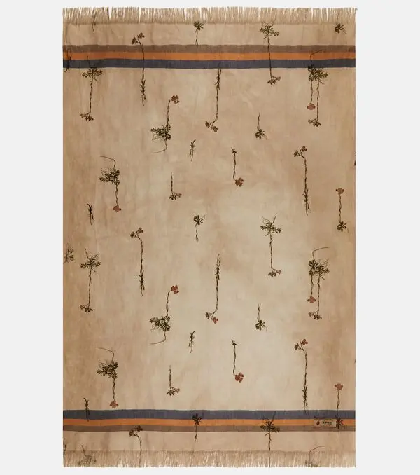 THE HOUSE OF LYRIA Sharpei Striped Floral Fringed Blanket