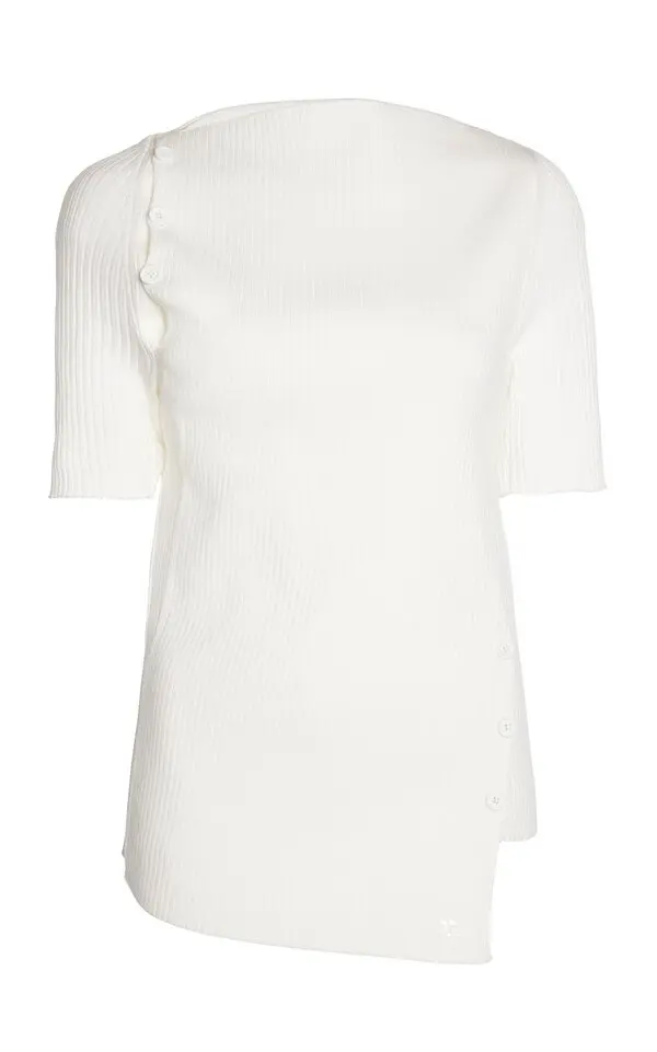 COURREGES Buttoned Knit Top - White
