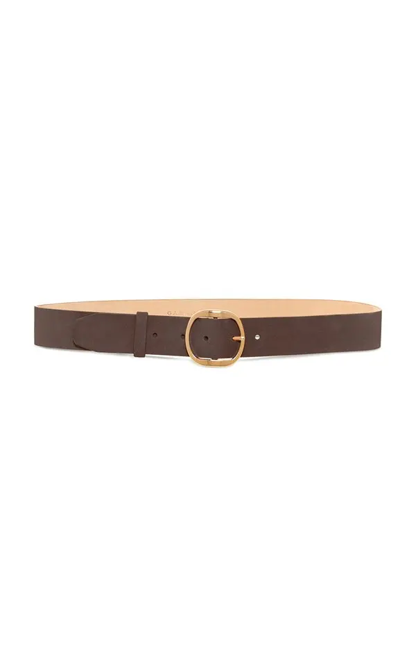 Gabriela Hearst Elster Buckle Suede Belt - Brown