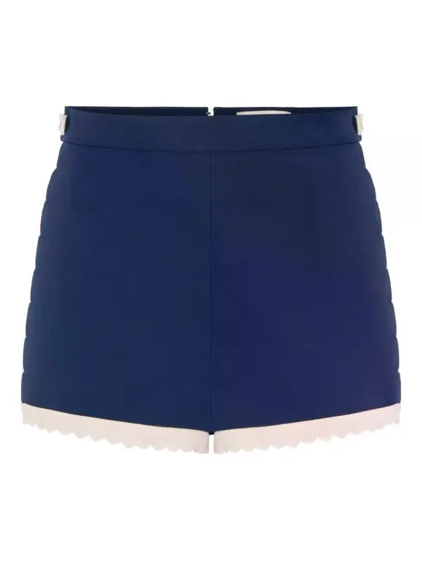Elisabetta Franchi Scallop-edge Crepe Shorts - Blue