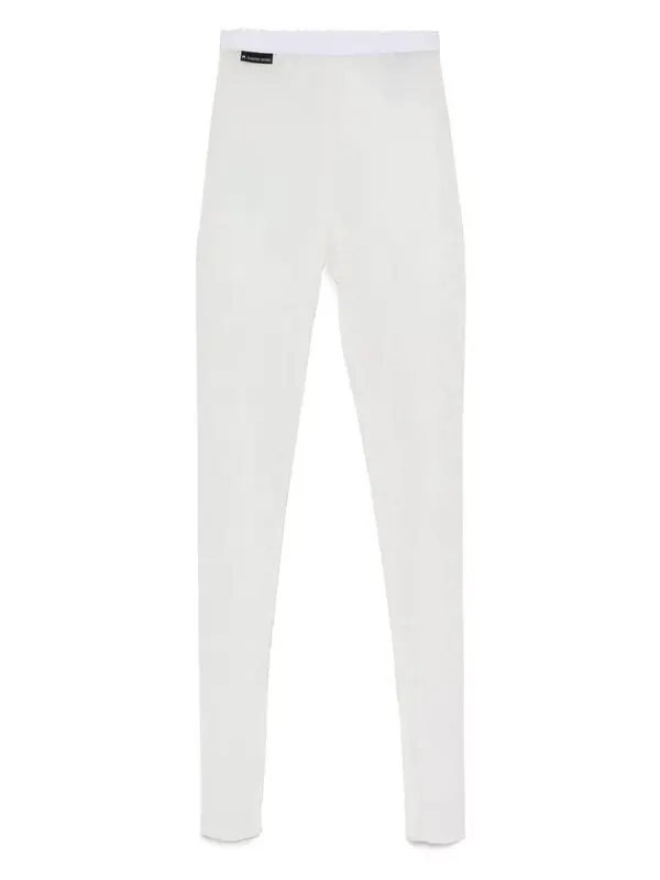 MARINE SERRE Flocked Mesh Tights - White