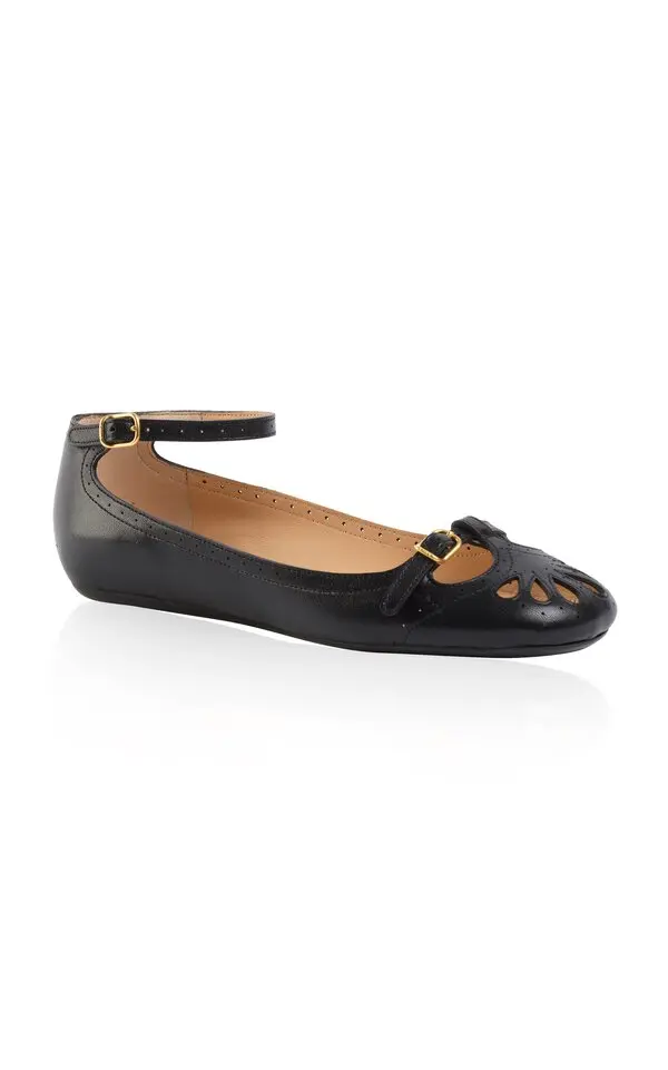 Chloé Misty Leather Ballet Flats - Black