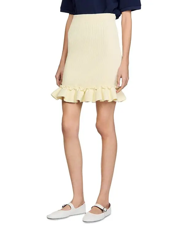 Sandro Knit Ruffle Skirt