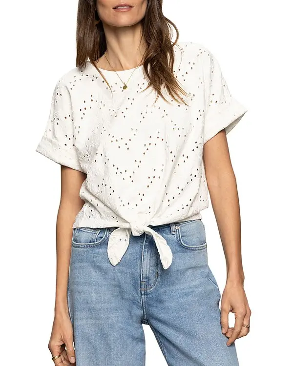 Sanctuary All Day Eyelet Tee - Bleached White