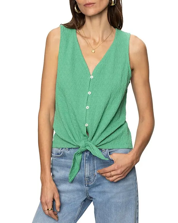 Sanctuary Vacation Tie Shell Top - Palm