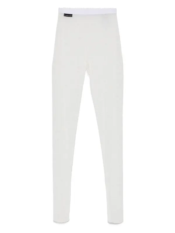 MARINE SERRE Flocked Mesh Tights - White