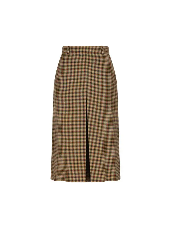 Saint Laurent Plaid Trouser Skirt - Beige Multicolor