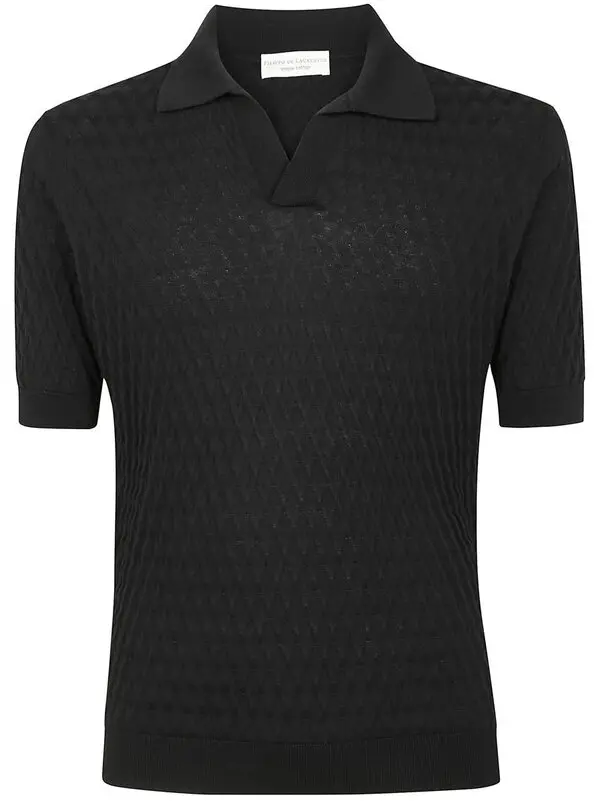 FILIPPO DE LAURENTIIS Short Sleeves Skipper Polo Shirt - Black