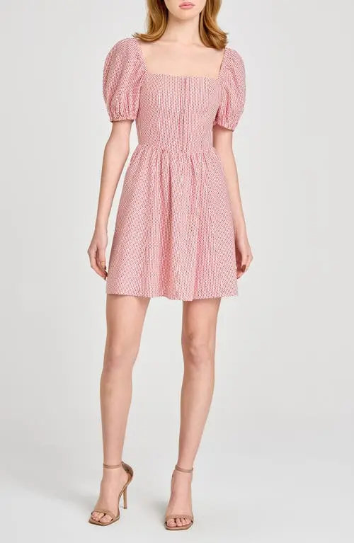 WAYF Leonie Print Linen Blend Minidress