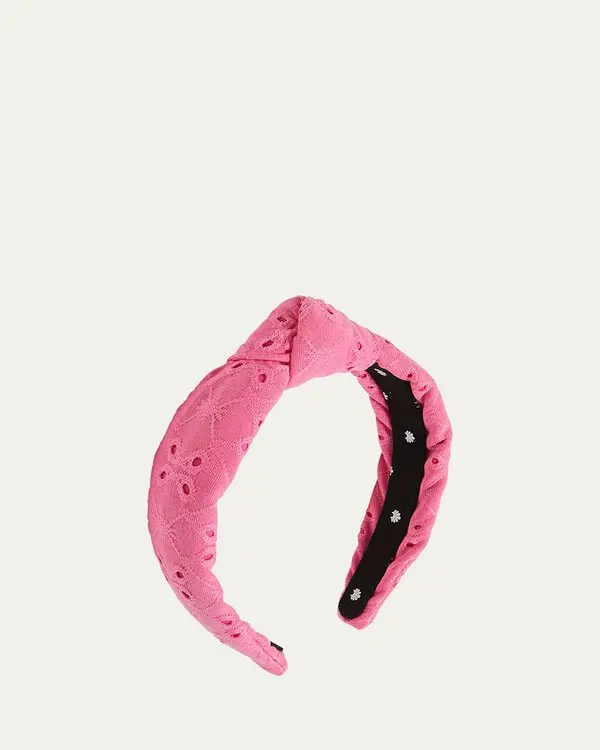 Lele Sadoughi Knotted Eyelet Headband - Fuschia