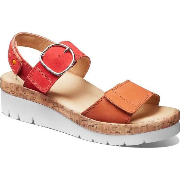 Samuel Hubbard Portola Two Strap Sandal - Two Tone Coral Nubuck