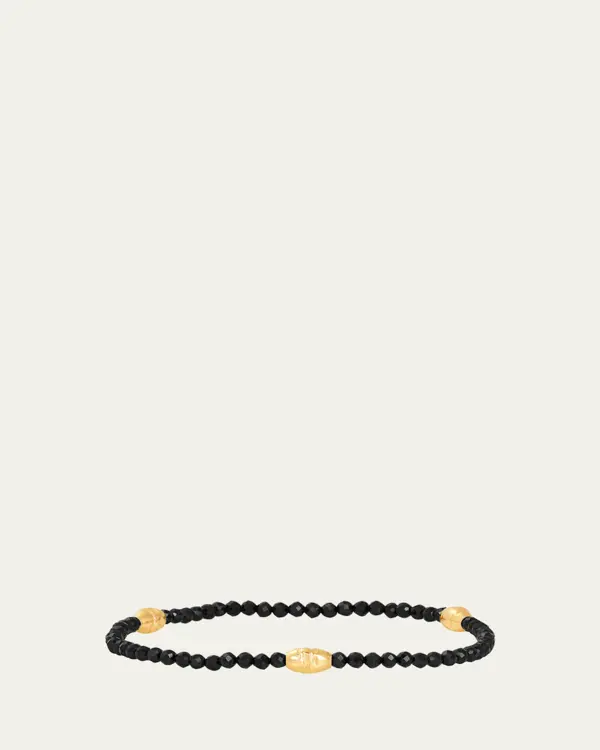 KAREN LAZAR Micro Faceted And 14k Gold-filled Textured Orzo Bead Bracelet
