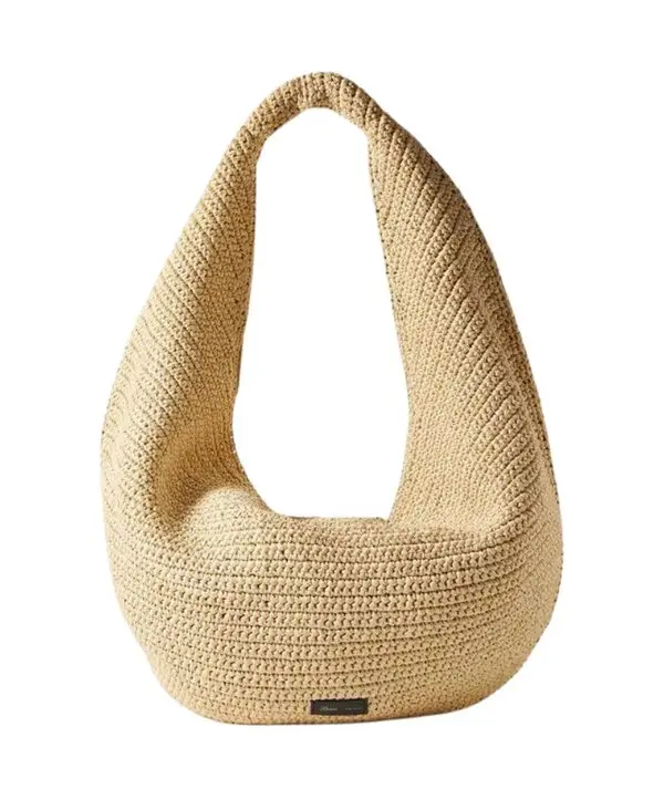Khaite Olivia Large Raffia Shoulder Bag - Neutrals